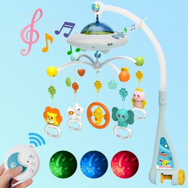 Baby Crib Mobile with Music & Lights – Soft Rotating Carousel Toy for ...