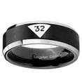 Masonic 32 Triangle Design Freemason Beveled Brush Black 2 Tone ...