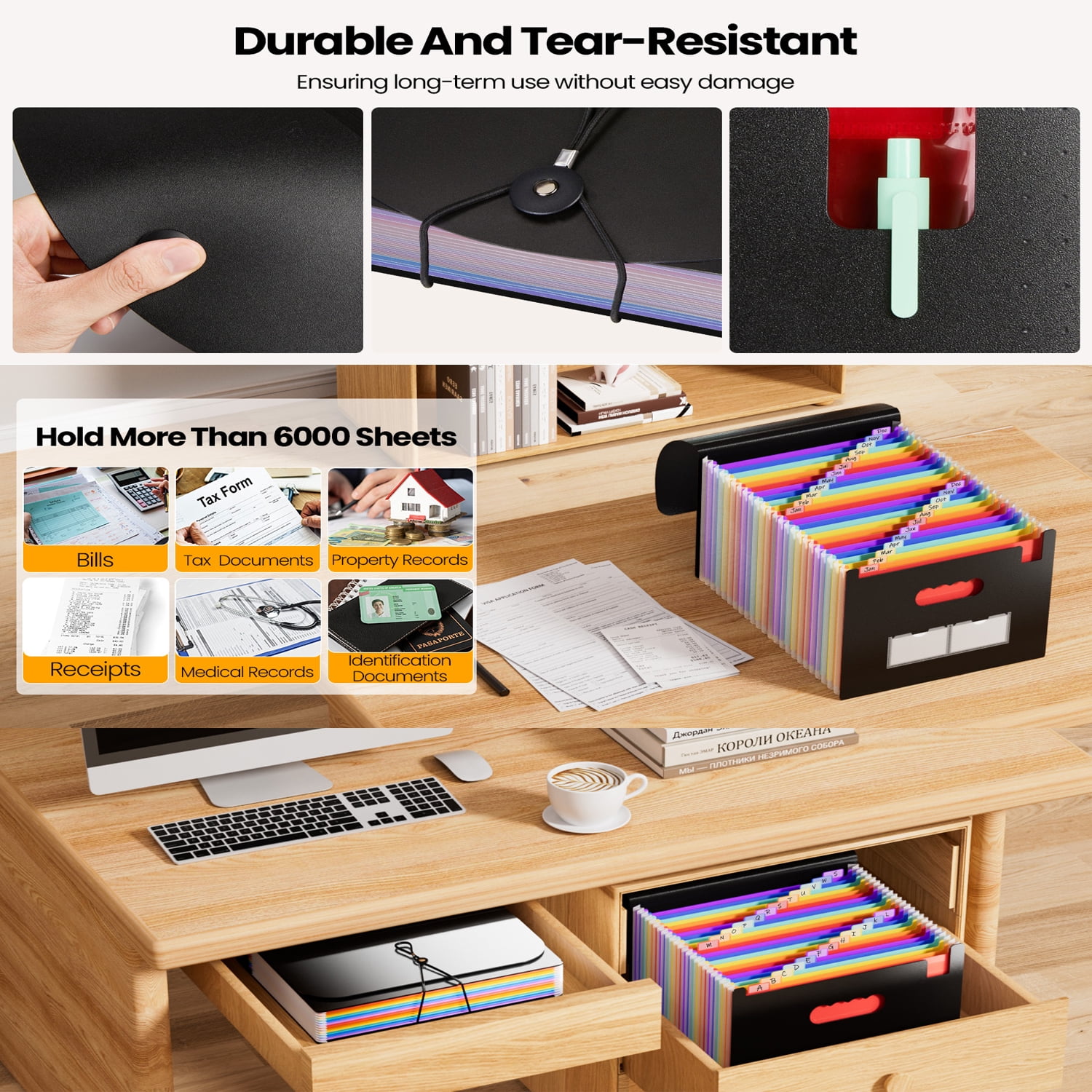 Maustic 24 Pockets Expanding File Folder,Black Philippines | Ubuy