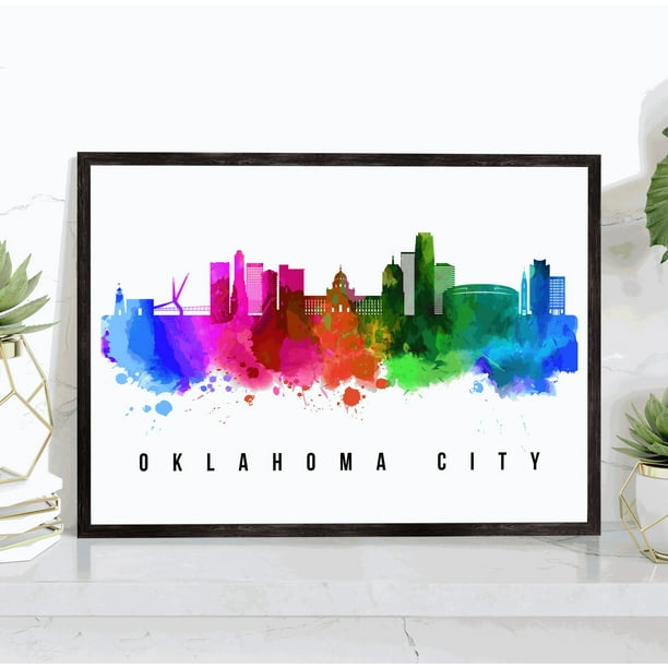Pera Print Oklahoma City Skyline Oklahoma Poster, Oklahoma City ...