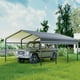 Tuekys 10x16.5 FT Metal Carport with Galvanized Steel Roof, Heavy Duty ...