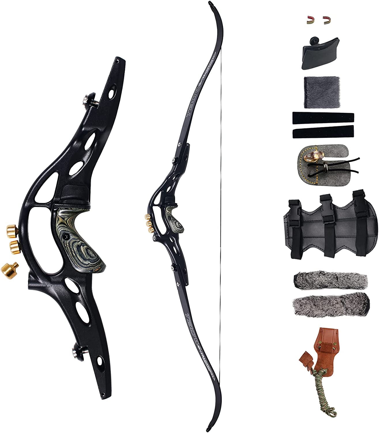 TBOW 62” ILF Recurve Bow, 30-50Lbs, Gordon Limbs, Right Hand, Adult ...