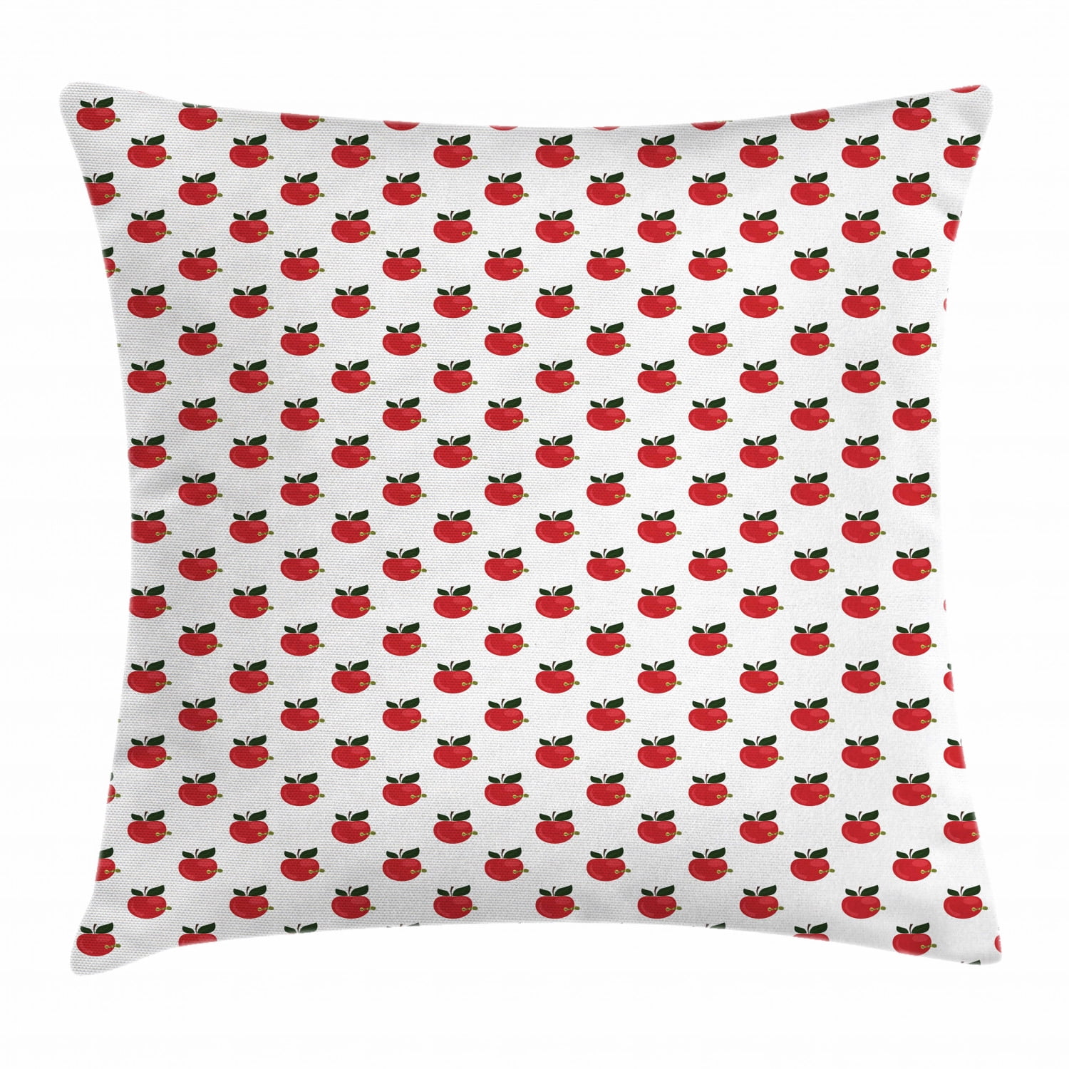 Apple Throw Pillow Cushion Cover, Repeating Comic Red Apples Pattern ...