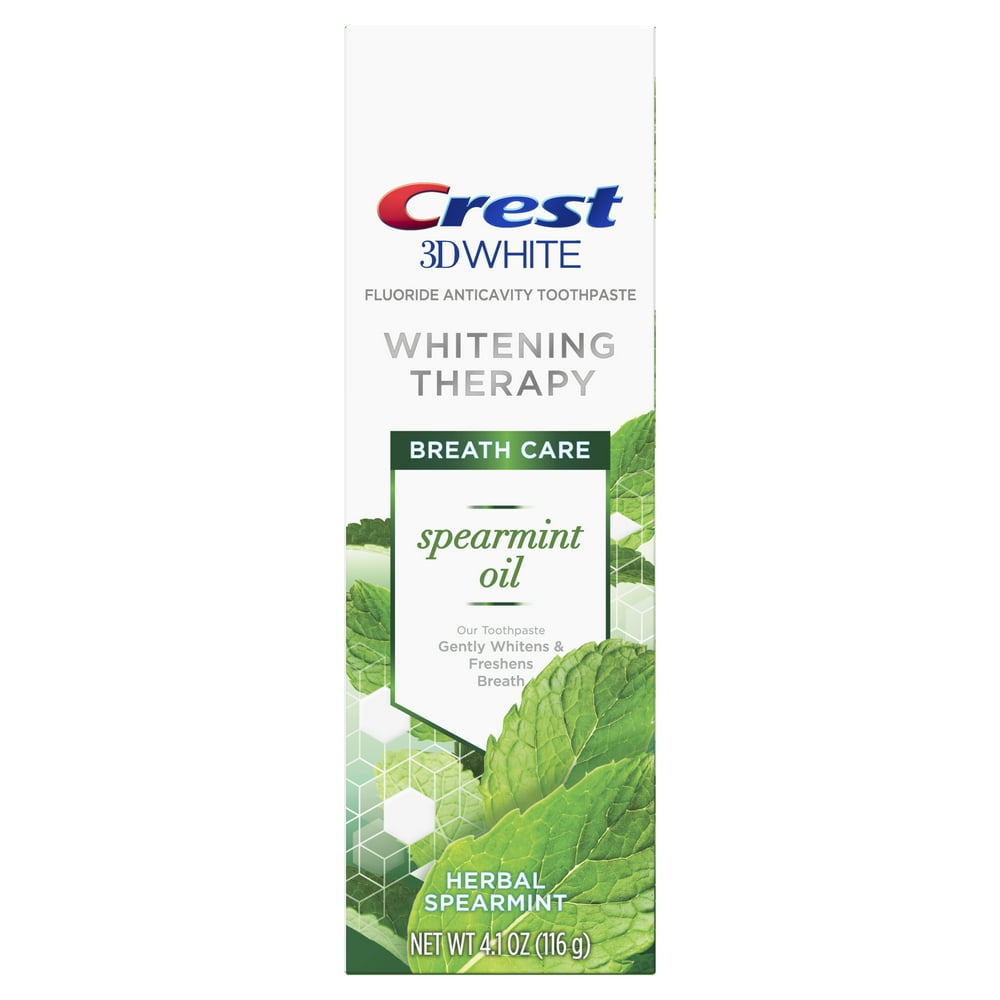 Crest 3D White Whitening Therapy Toothpaste, Spearmint Oil, 4.1 oz ...