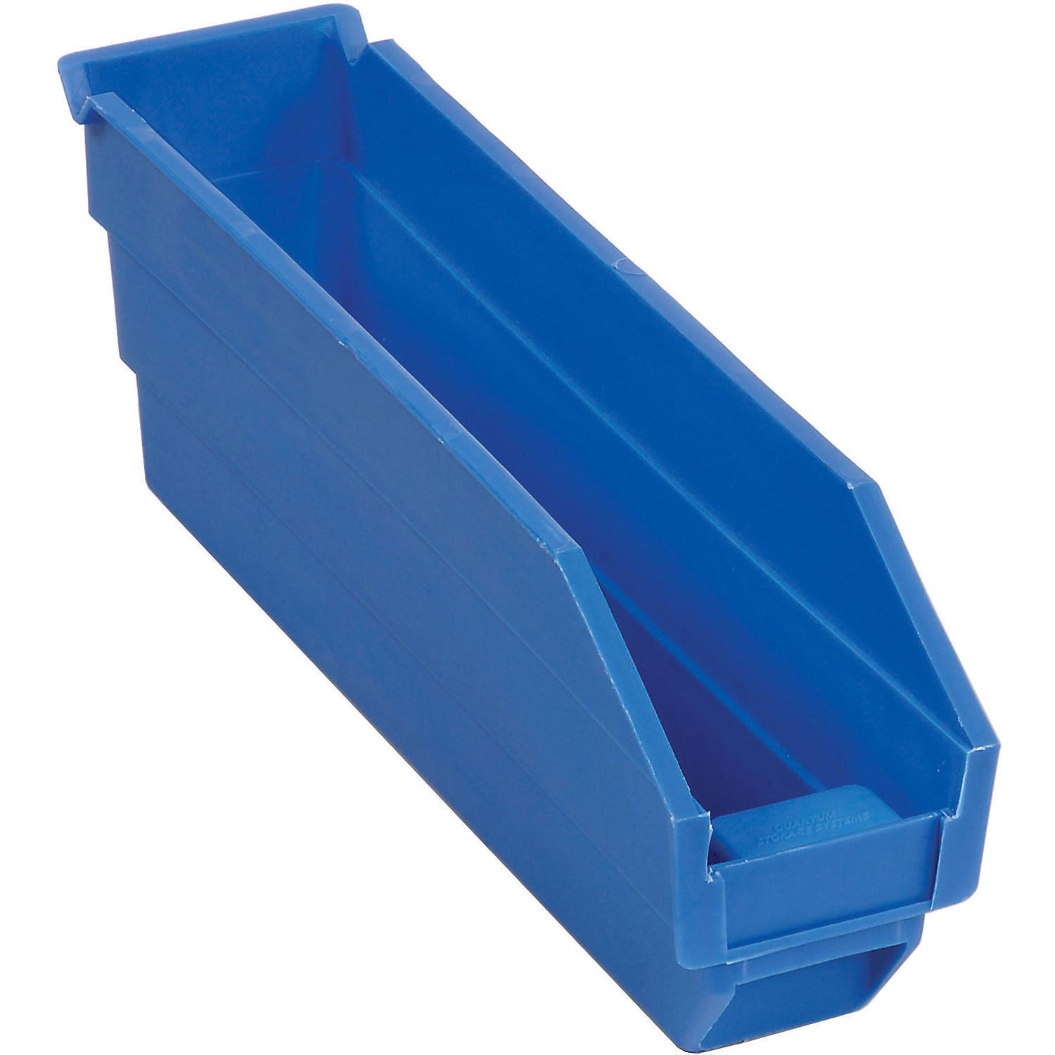 Nestable Shelf Storage Bin, Plastic, 2-3/4"W x 11-5/8"D x 4"H, Blue ...