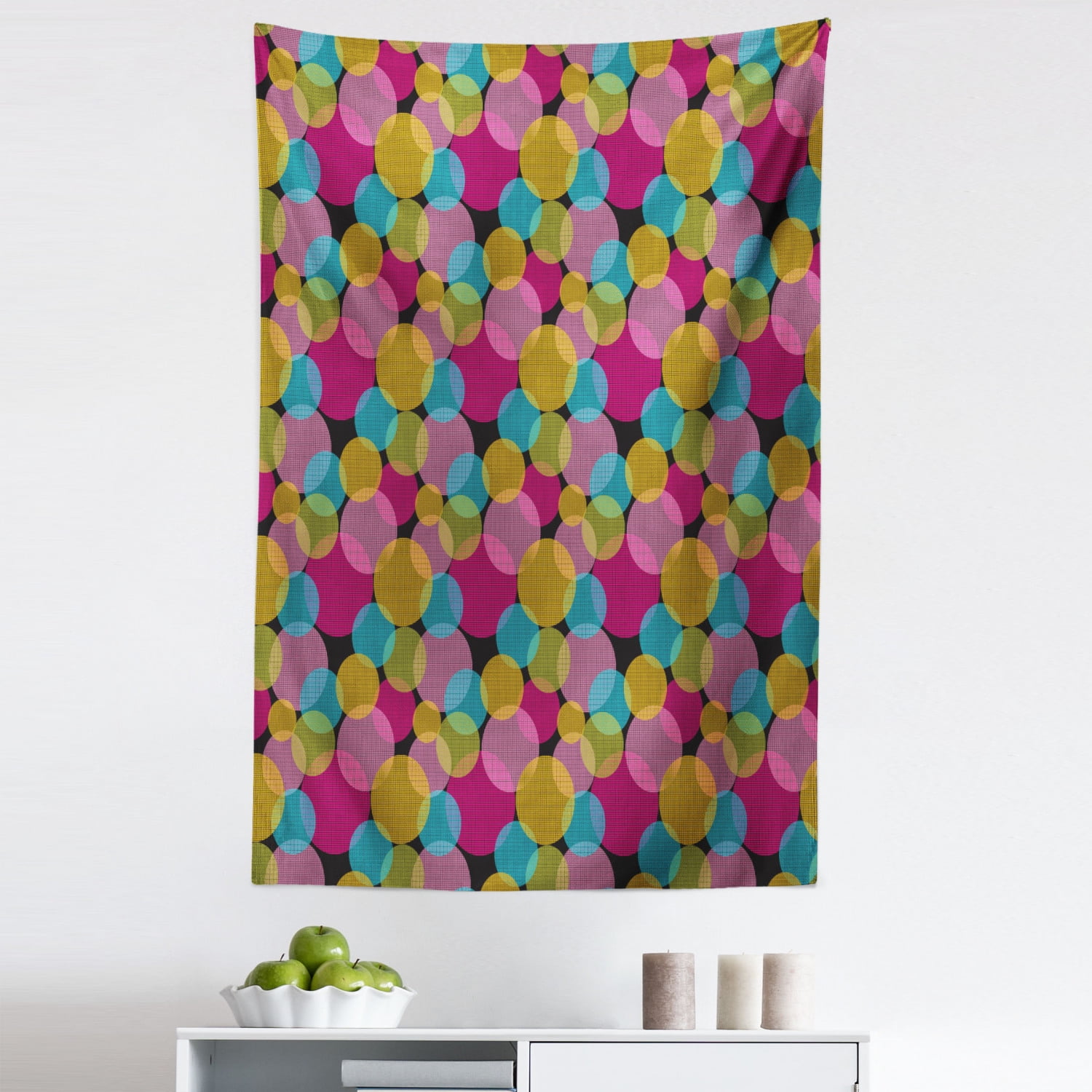 Colorful Tapestry, Checkered Patterned Big Spots in Different Vibrant ...