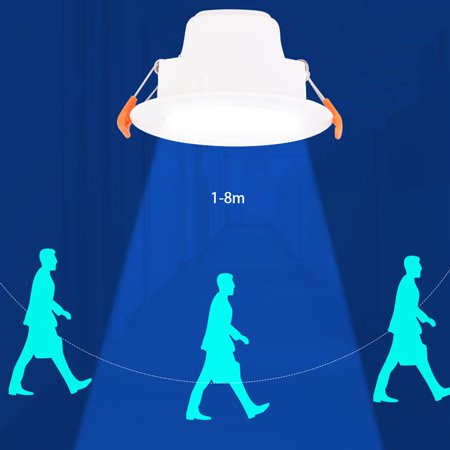 Plastic Energy Saving LED Ceiling Light LED Downlight, Radar Sensor ...