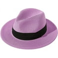 Womens Mens Wide Brim Straw Panama Hat Fedora Summer Beach Sun Hat Upf