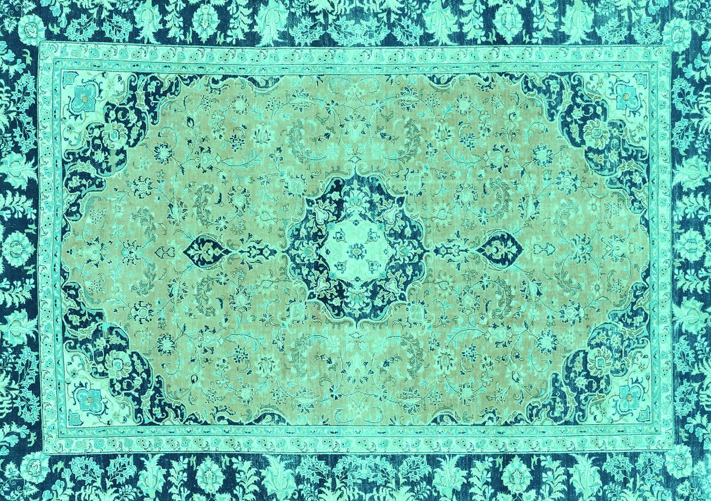 Ahgly Company Indoor Rectangle Abstract Turquoise Blue Modern Area Rugs ...