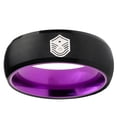 Air Force Chief Master Sergeant 8MM Dome Black And Purple Tungsten Men ...