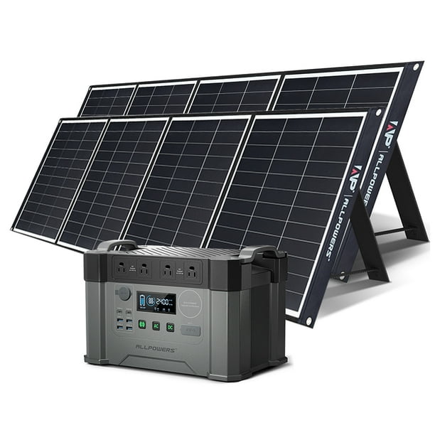 ALLPOWERS S2000 Solar Generator Kit, include 2000W 1500Wh Portable Power Station with 2 Pack ...