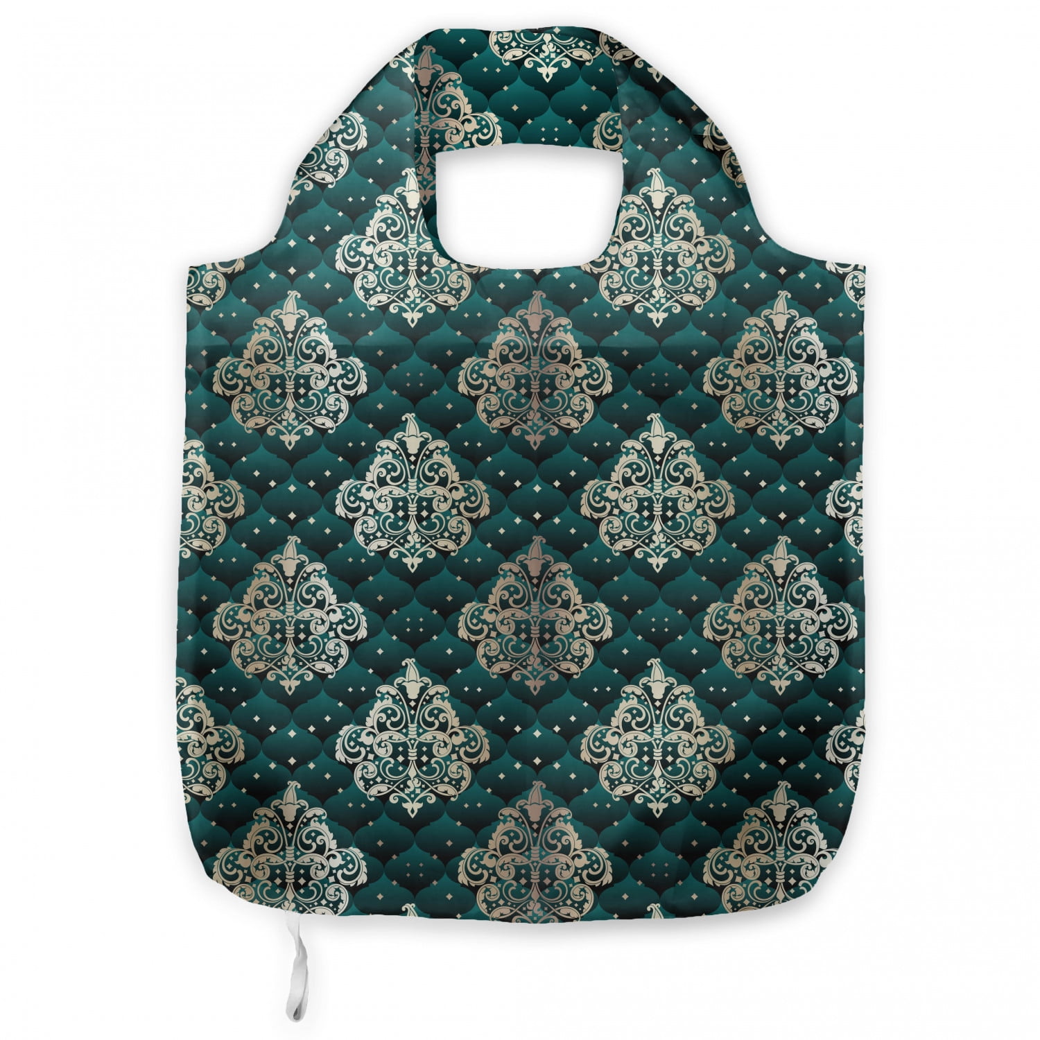 Damask Portable Fabric Shopping Bag, French Pattern Inspired by Rococo ...