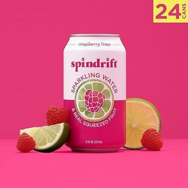 Spindrift Lemon Flavored Sparkling Water, Real Squeezed Fruit, 12 Fl Oz, Pack of 24, Sugar Free ...