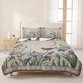 96x106in Quilt Bedding Set, Spring Birds Blue Purple Flowers Leaves ...