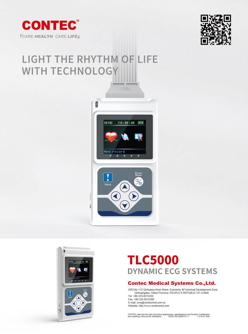 TLC5000 24h Holter ECG Monitor 12 Lead EKG Recorder Machine Software ...