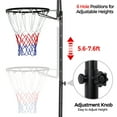 Yaheetech 5.6-7.6' Height Adjustment 28'' Width Portable Basketball ...