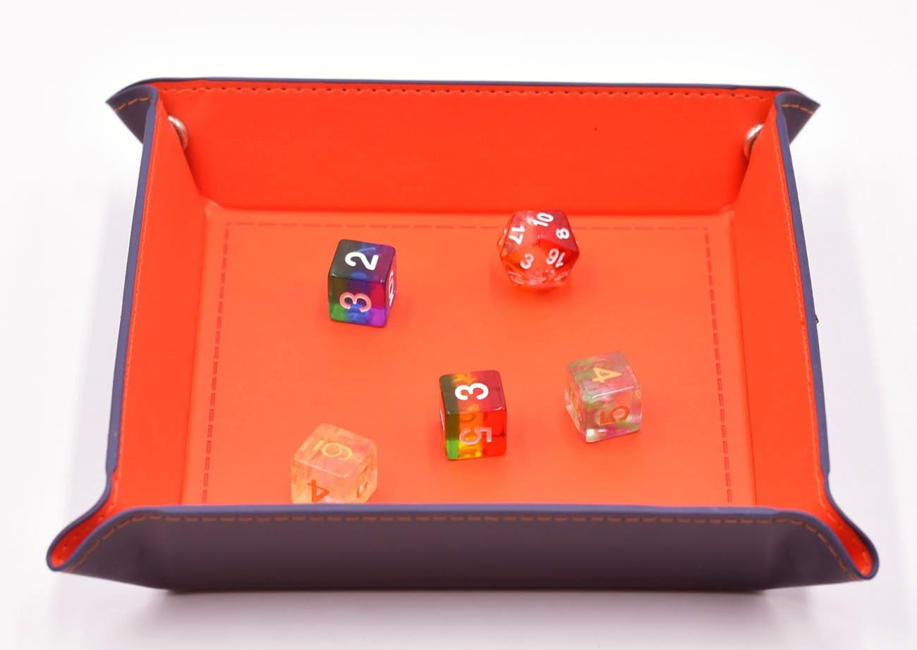 Cusdie Portable Dice Tray PU Leather Tray Folding Square Dice Holder ...