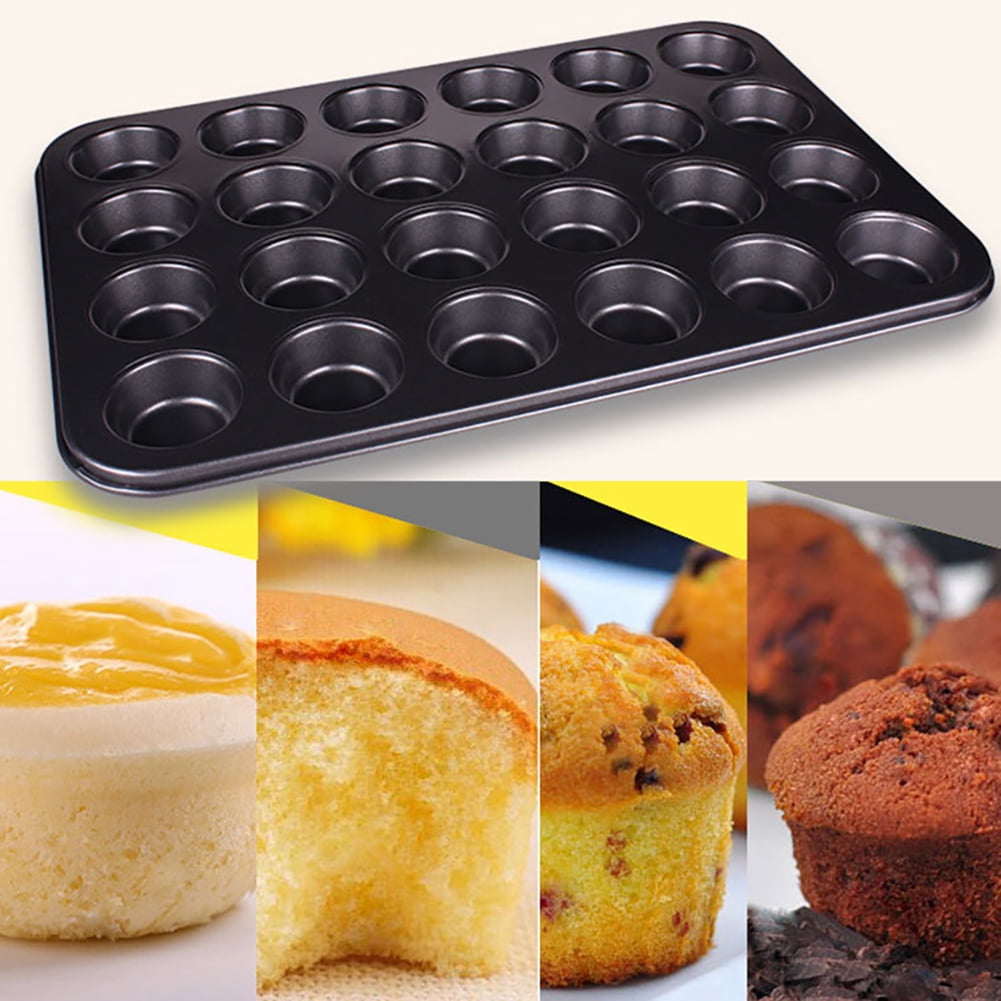 Cheers 24-Cavity Non-stick Cup Cake Mold Muffin Dessert Baking Pan Tray ...