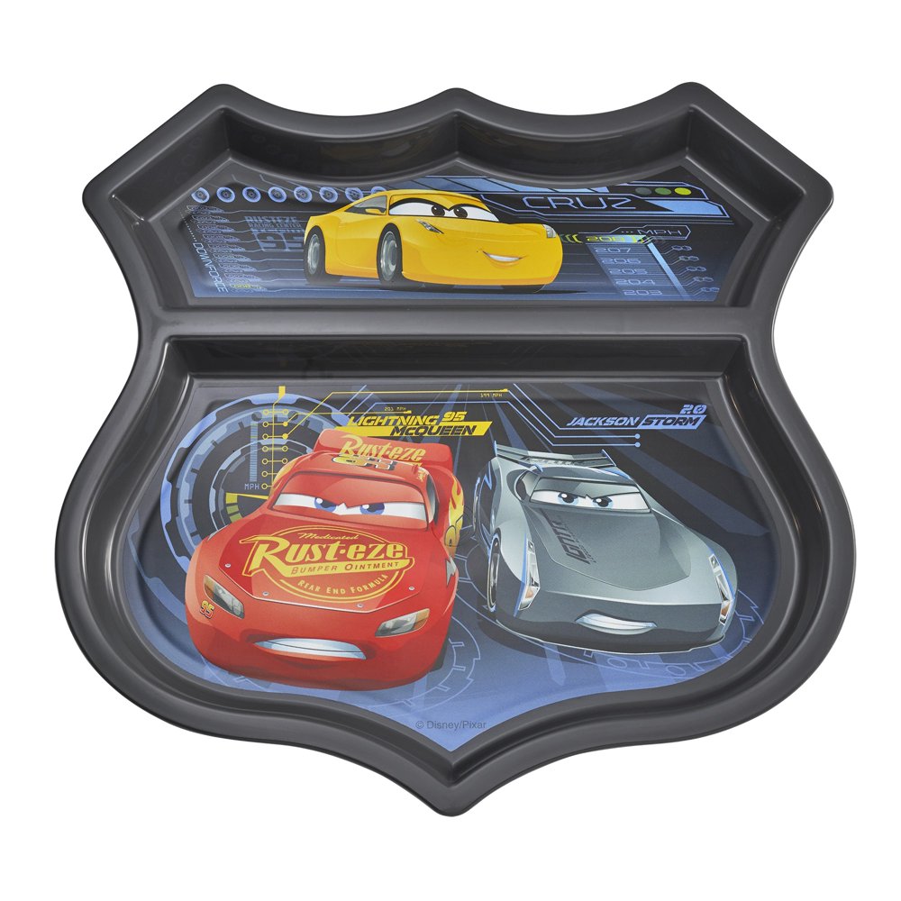 Disney Pixar Cars 3 Toddler Plate Sectioned Plate - Walmart.com ...