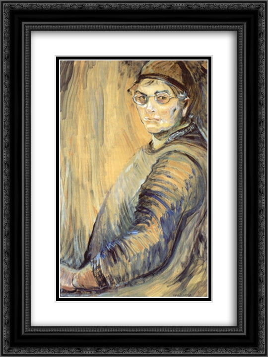 Emily Carr 2x Matted 20x24 Black Ornate Framed Art Print 'Self-Portrait ...
