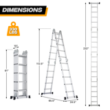 MoNiBloom 19ft 7 in 1 Multi-Purpose Scaffold Ladder, Folding Aluminium ...