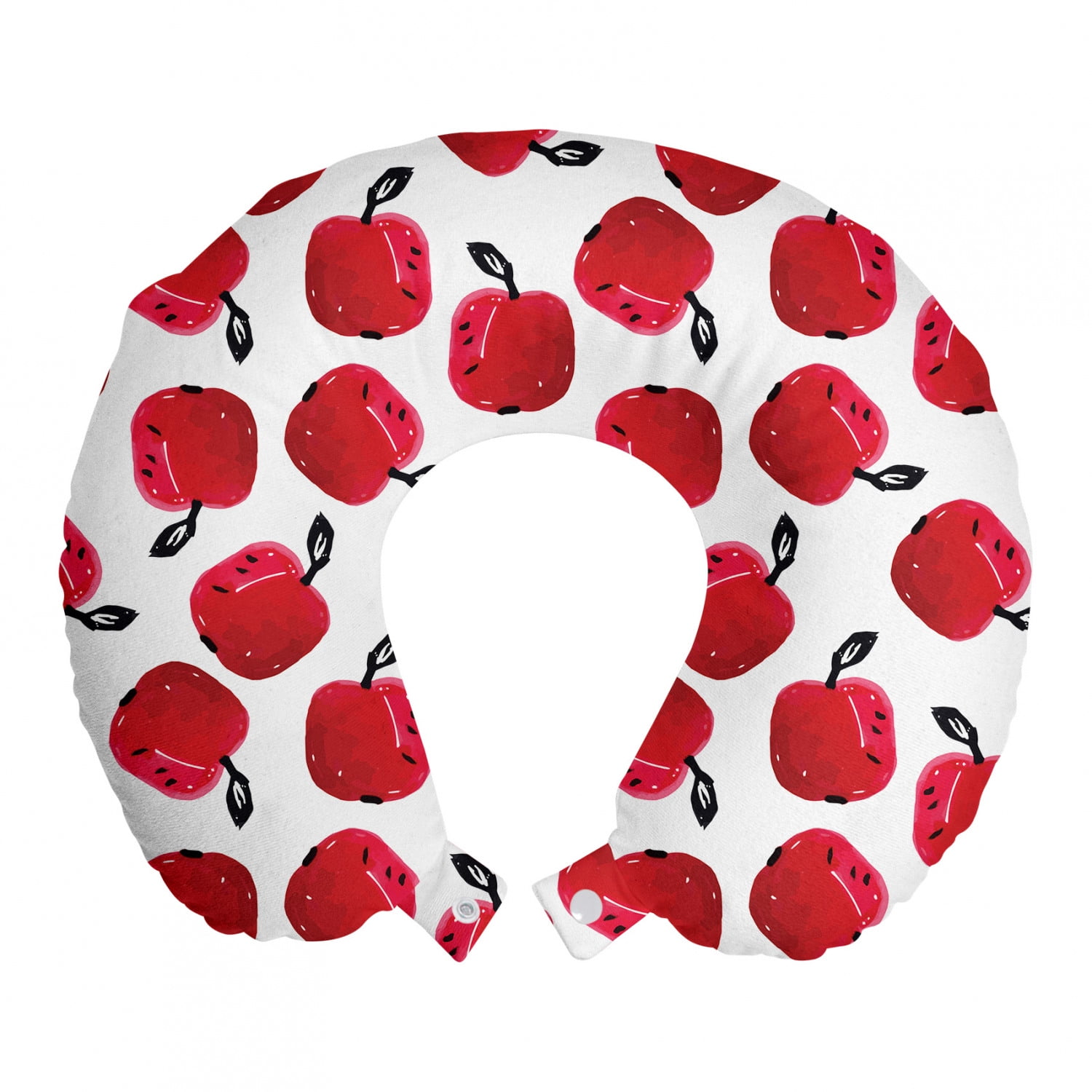Autumn Travel Pillow Neck Rest, Watercolor Look Hand Drawn Warm Colored ...
