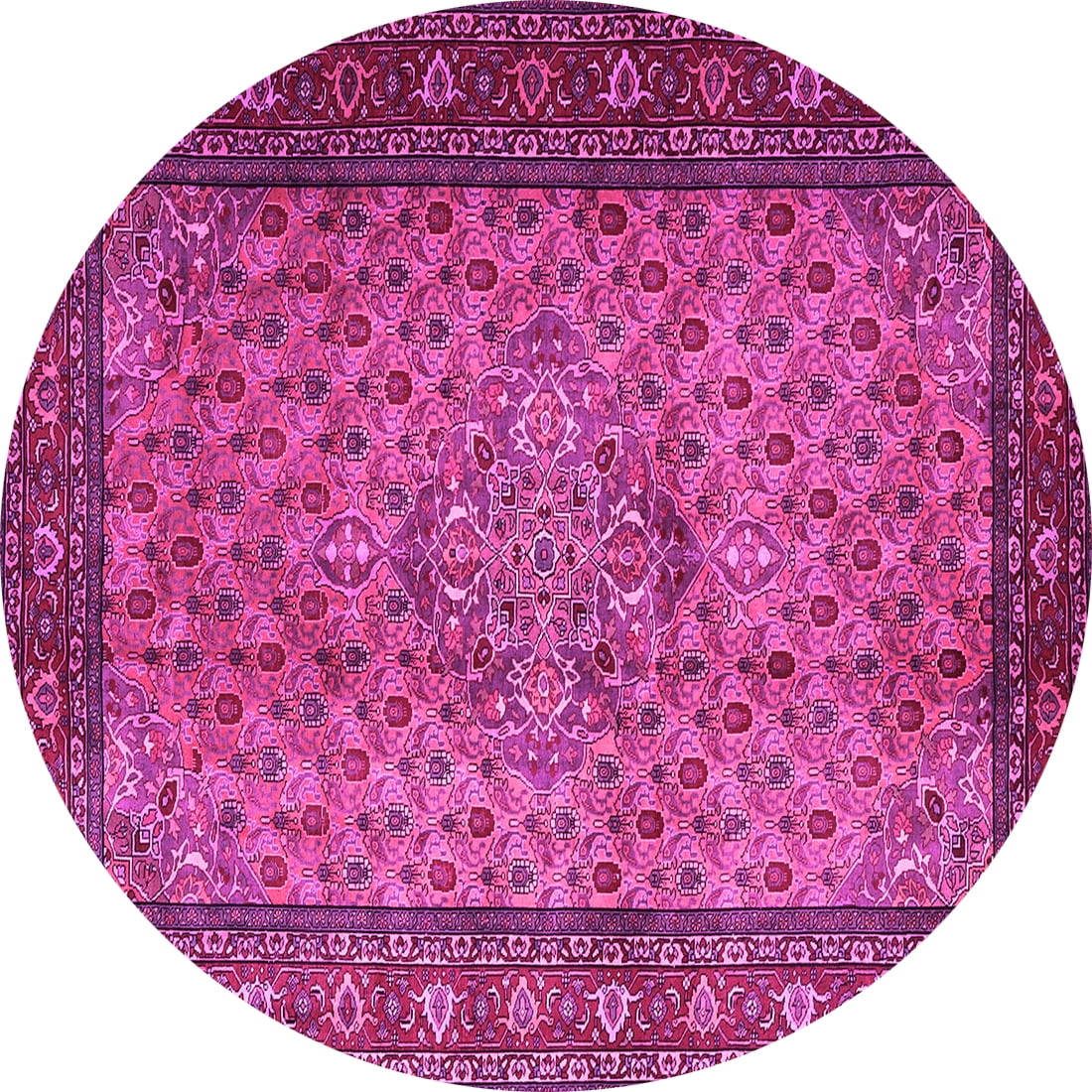 Ahgly Company Indoor Round Persian Pink Traditional Area Rugs, 5' Round ...