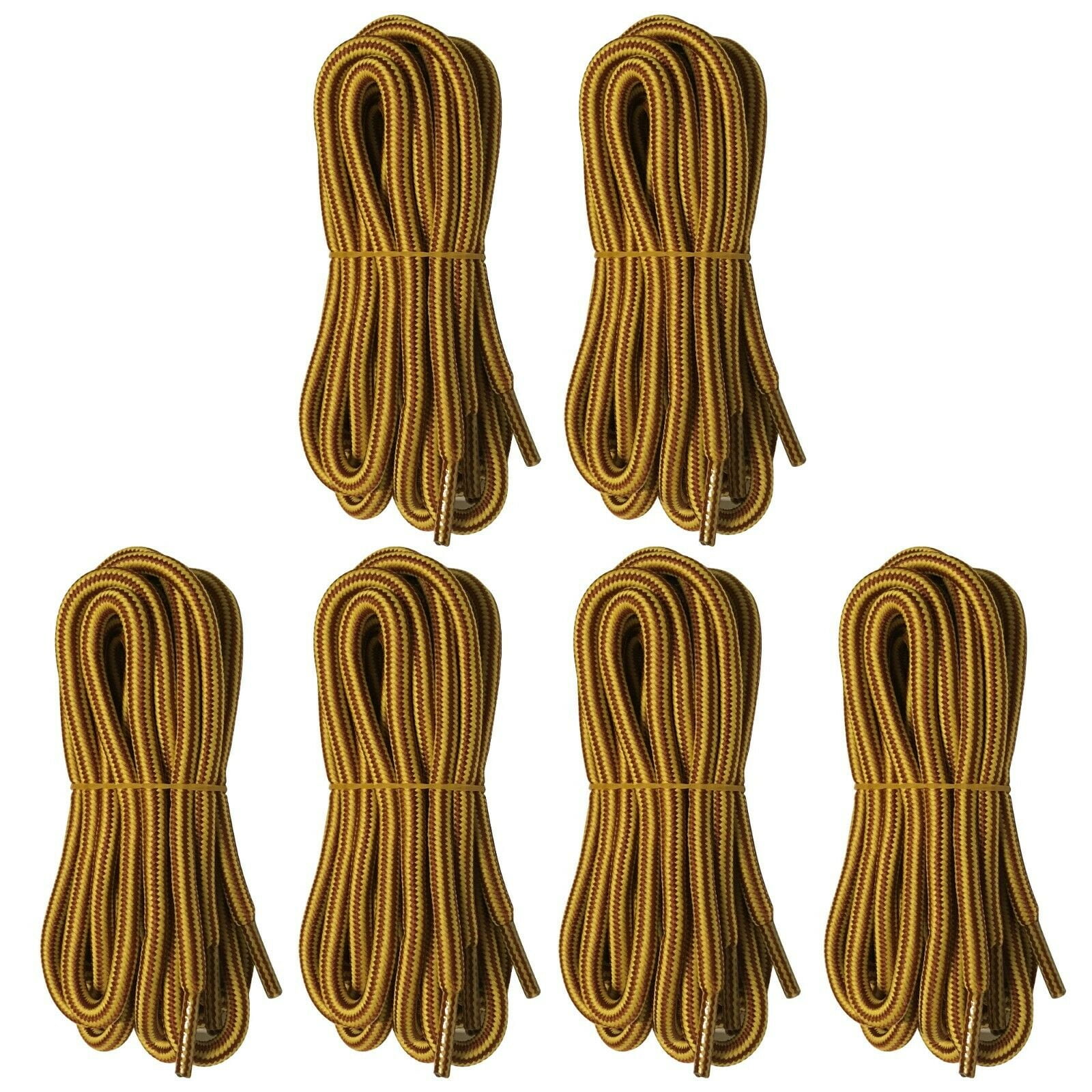 B&Q 6 Pairs 5mm Thick Heavy Duty Yellow Brown Hiking Work Boot Laces ...