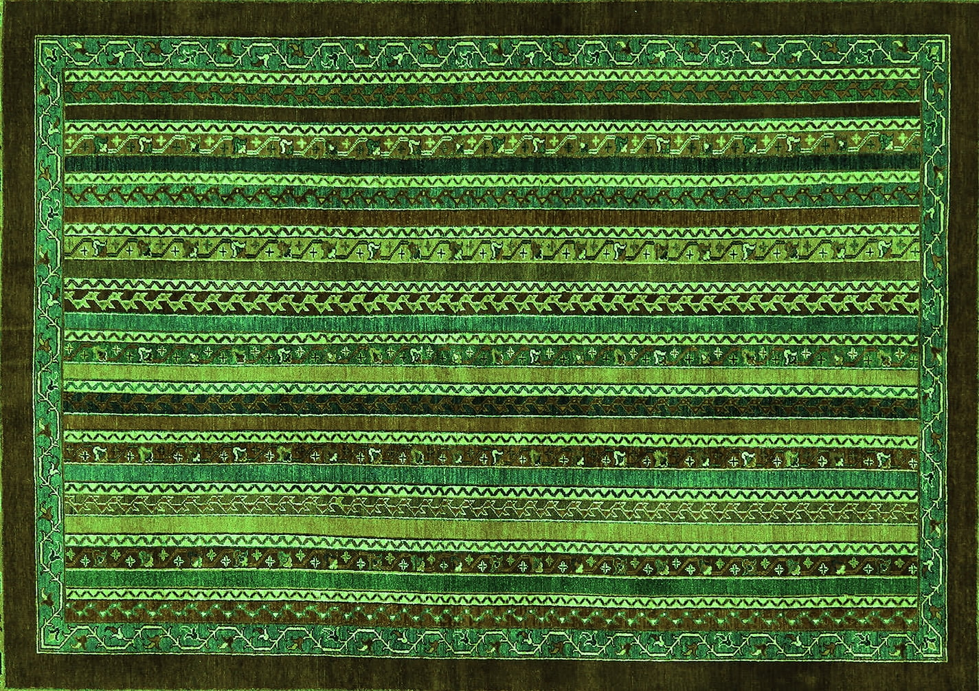 Ahgly Company Indoor Rectangle Abstract Green Modern Area Rugs, 2' x 4 ...