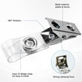 100Pcs Metal Badge Clips with PVC Straps, Universal ID Card Holder ...