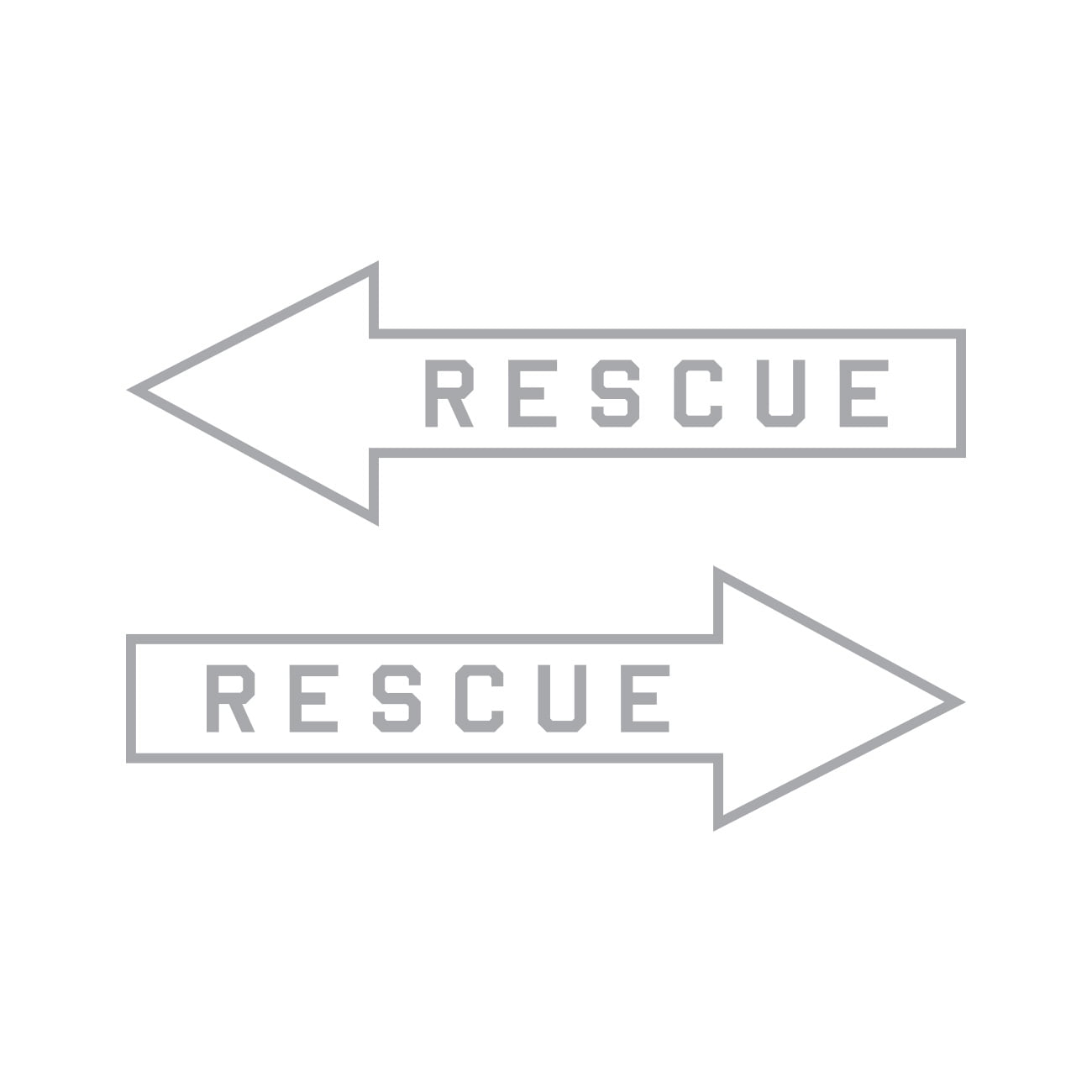 Rescue Arrow Sticker Decal Die Cut - Self Adhesive Vinyl - Weatherproof ...
