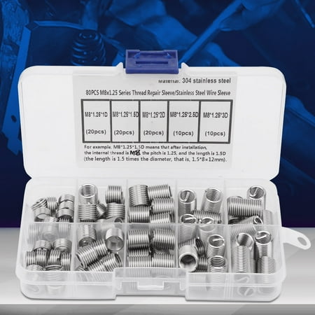 Thread Repair Insert Coiled Wire Insert Screw Thread Insert 80PCS M8x1 ...