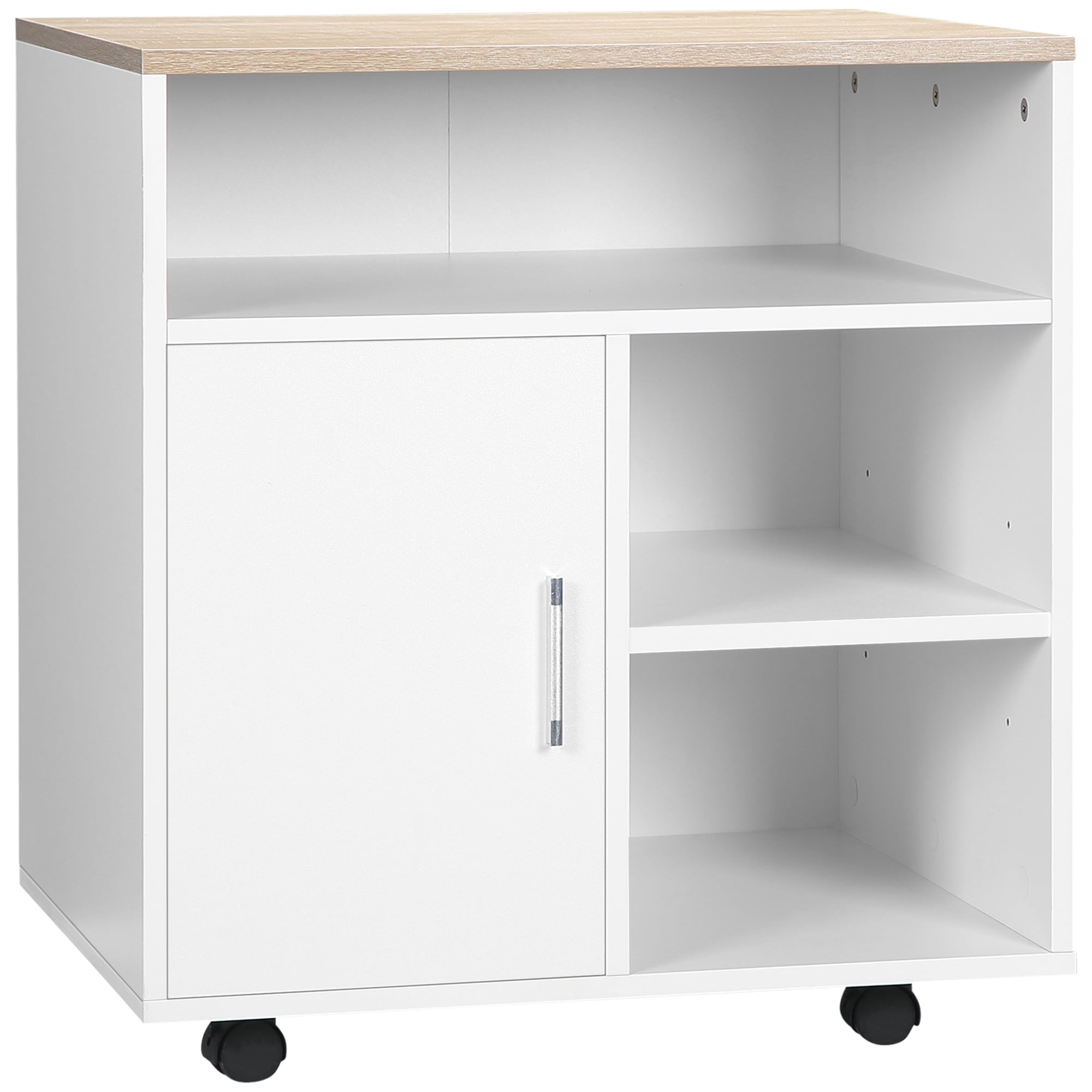 HomCom Printer Stand Multipurpose Moveable Filing Cabinet with Ample ...