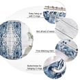 Blue Eucalyptus Leaves Bathroom Shower Curtains with 12 Hooks Polyester ...
