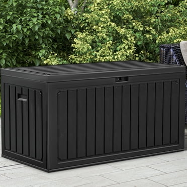 OverPatio 75gal Exterior Storage Container, Durable Plastic Deck Box ...