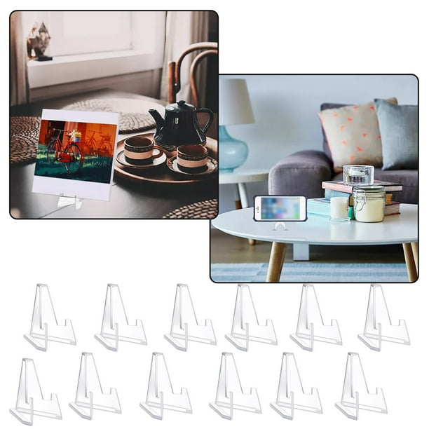 GARENAS 12 Packs Mini Clear Acrylic Easel Stands Display Easel for ...