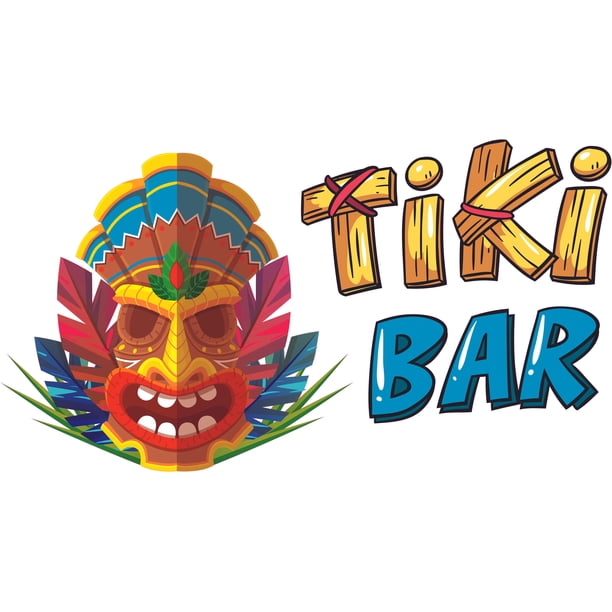 Tiki Bar Quote Decor Vinyl Tiki Statue Multi-colored Totem Pole Head ...