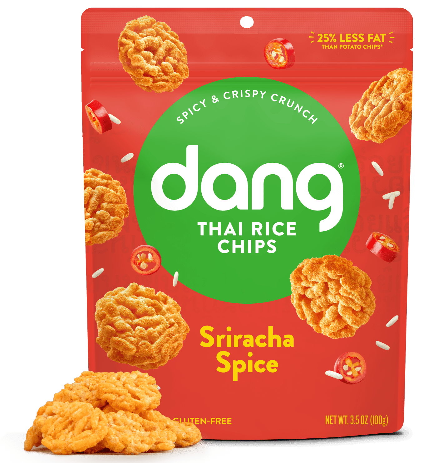 Dang Sriracha Spice Sticky-Rice Chips, 3.5 Oz. - Walmart.com