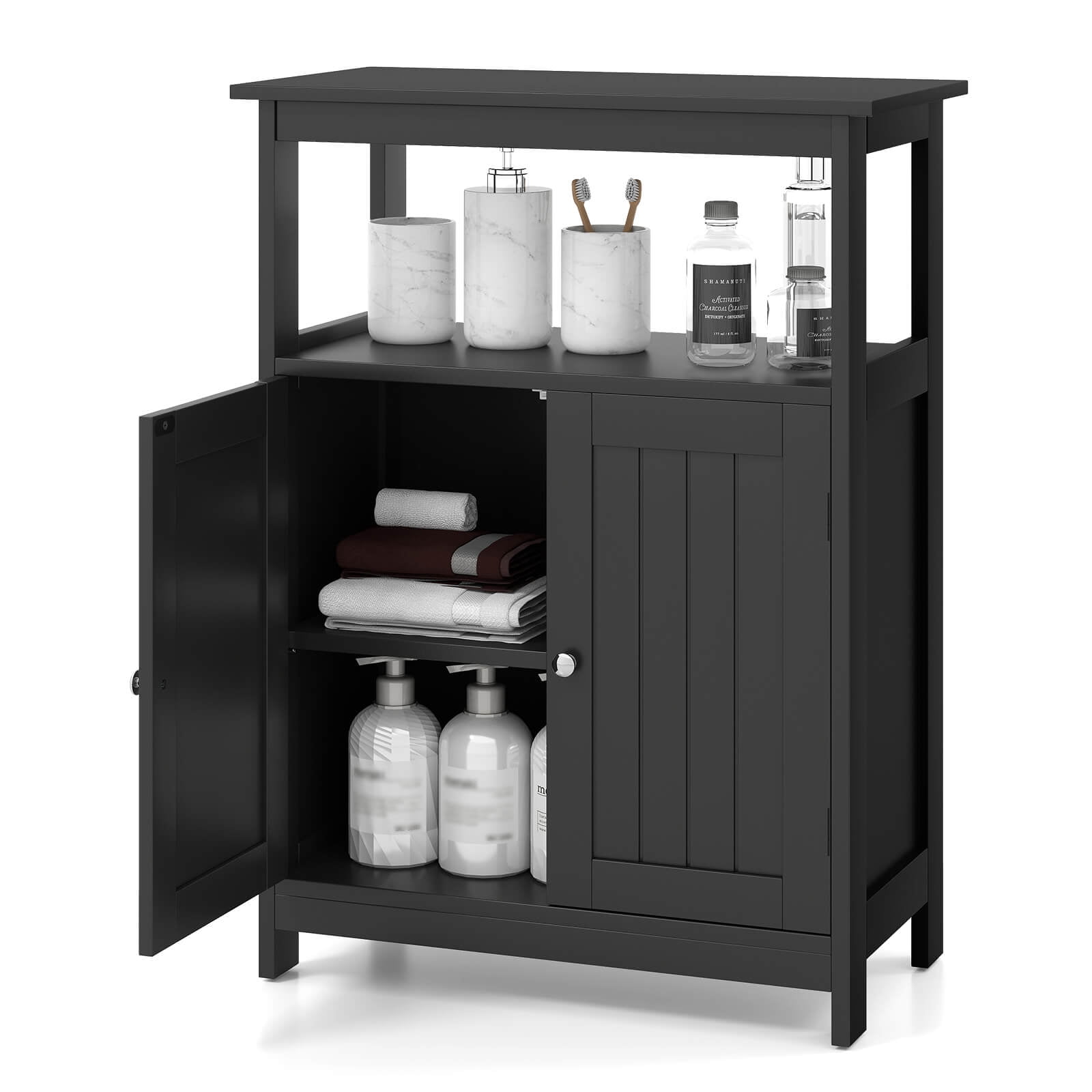Click here for Costway Bathroom Floor Cabinet Freestanding Storag... prices