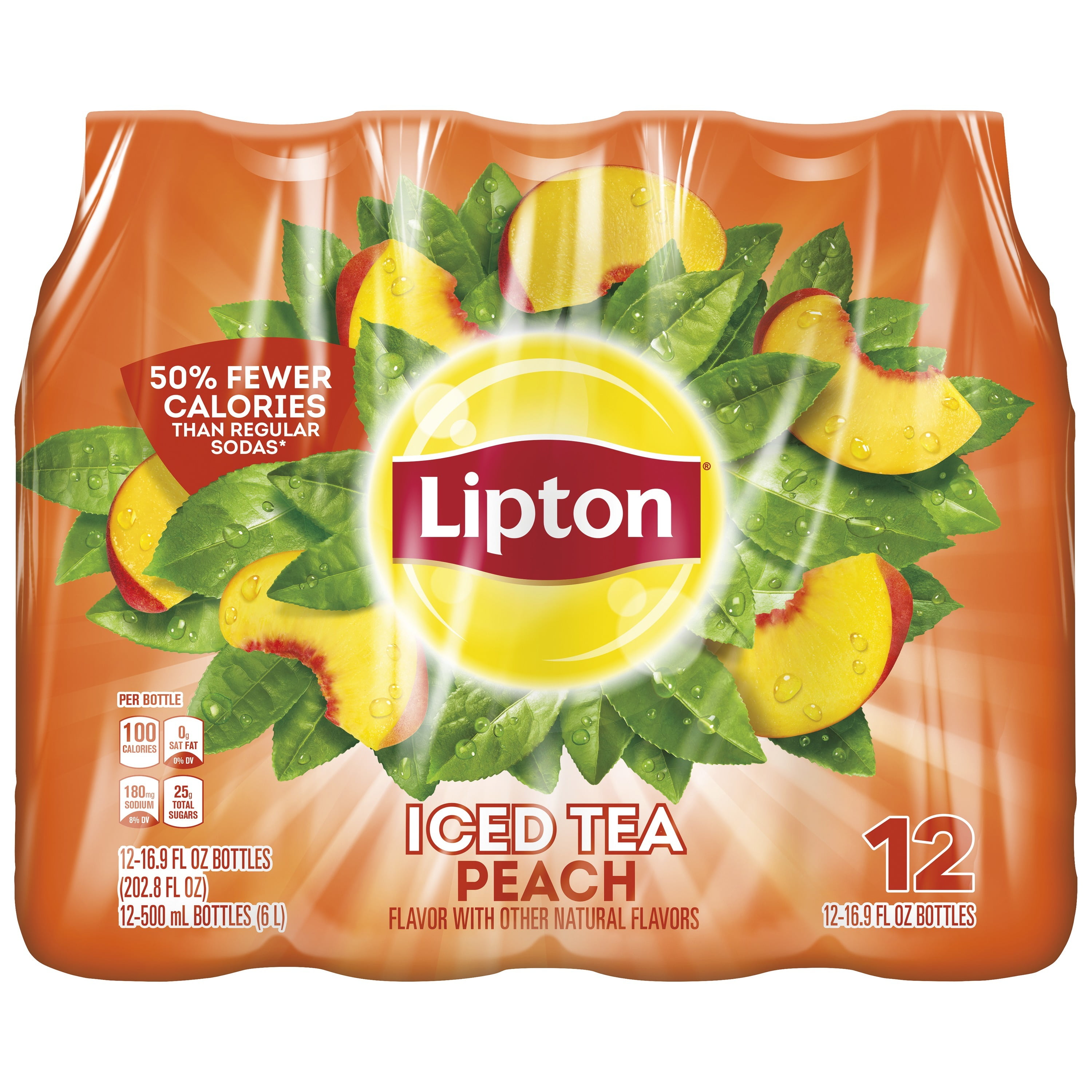 Lipton Peach Iced Tea, 16.9 oz, 12 Pack - Walmart.com