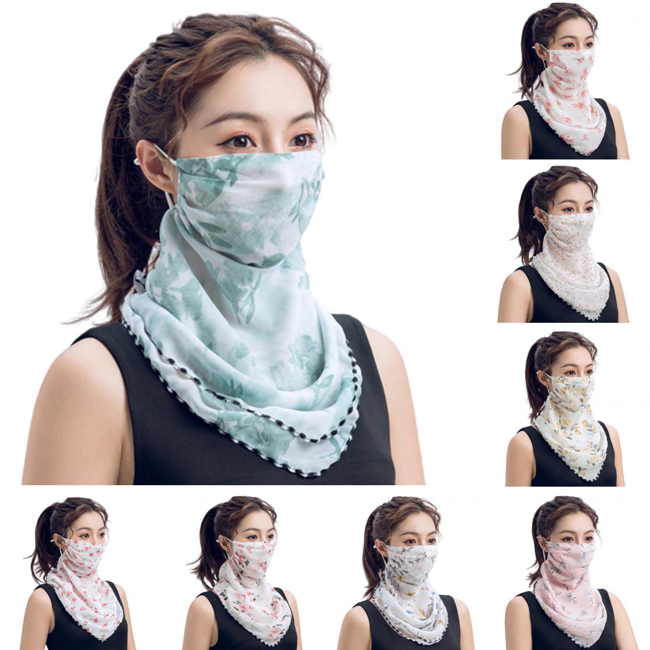 Limei Women Chiffon Neck Scarf Bandana Sun Protection Face Cover ...