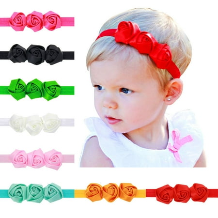 Cute Baby Girls Three Small Rose Hair Band Headdress Hair Rope ...