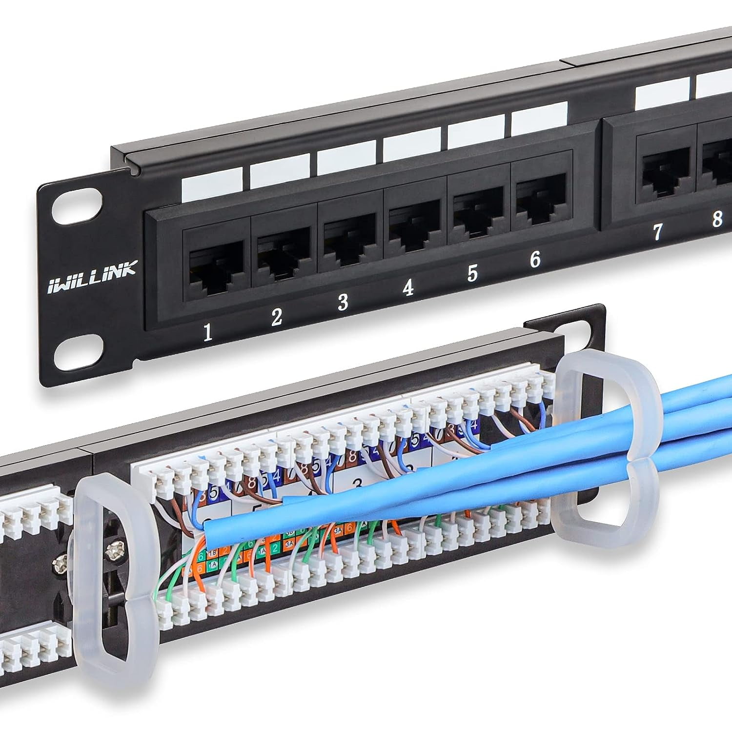 24 Port Patch Panel, Cat6 Patch Panel, RJ45 Keystone Network Patch ...