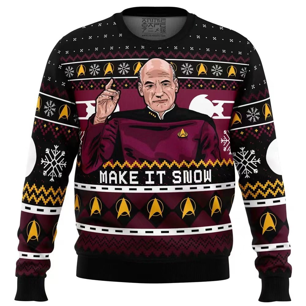 Click here for Wdaidj Captain Picard Star Trek Ugly Christmas Swe... prices