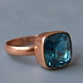 Apatite Quartz Statement Ring, Solid Pure Copper Jewelry, Cushion Cut ...
