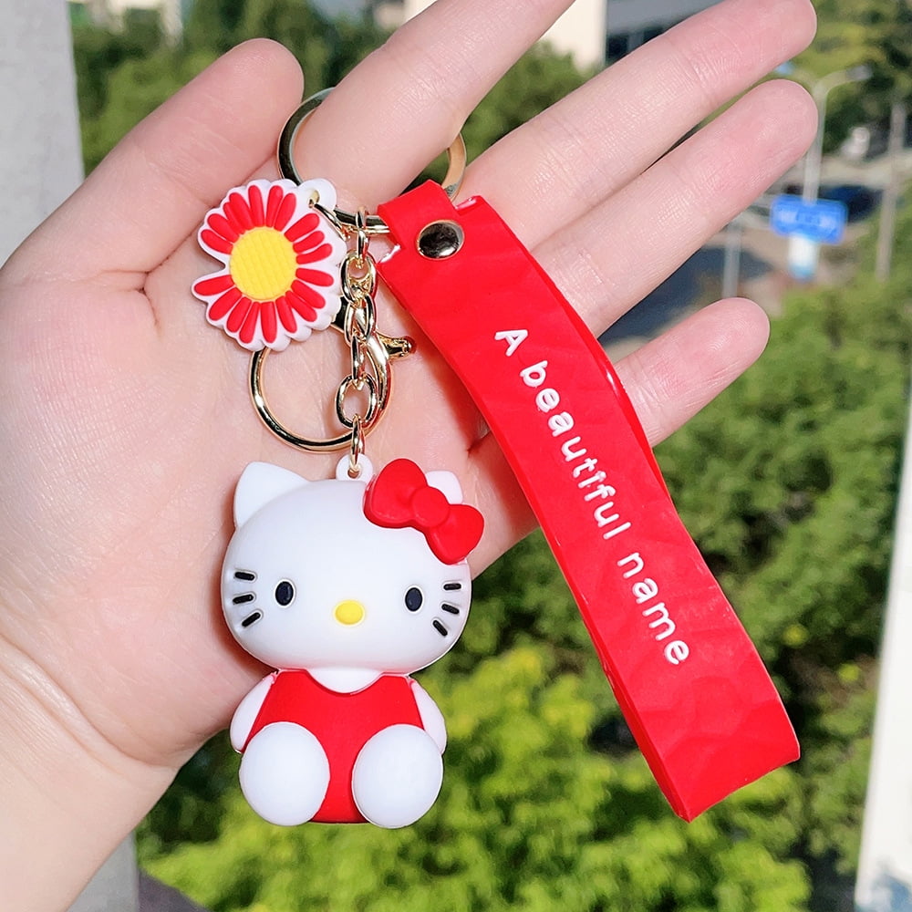 MINISO Anime Hello Kitty Keychain Cartoon Doll Sanrio Kawaii Kt Cat Pvc ...