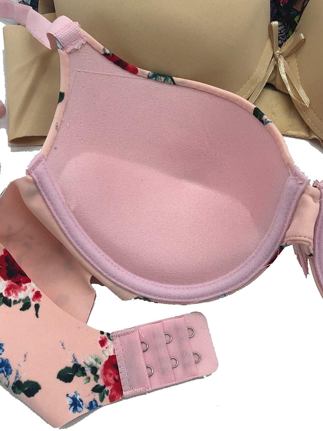 6 Piecec Full Cup Pushup Underwired Push Up Bra B and C Cup (34B ...