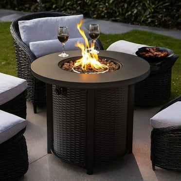 19 inch Portable Fire Pits with Grill for Outside 58000 BTU Gas Fire ...