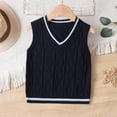 Boys Girls V Neck Comfort Knitted School Uniform Sleeveless Pullover ...