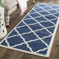 SAFAVIEH Amherst Sharalyn Geometric Runner Rug, Navy/Beige, 2'3" x 7 ...